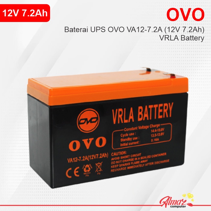 Jual Baterai Ups OVO VA12-7.2A (12V 7.2Ah) VRLA | Shopee Indonesia