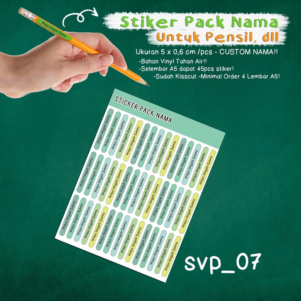 Jual [1 PAKET ISI 4 LEMBAR A5] - STIKER PACK NAMA / Stiker Pack Nama ...