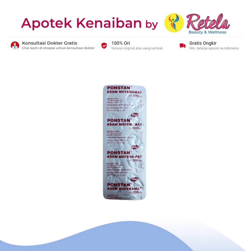Jual PONSTAN 500MG 1 STRIP 10 TABLET | Shopee Indonesia