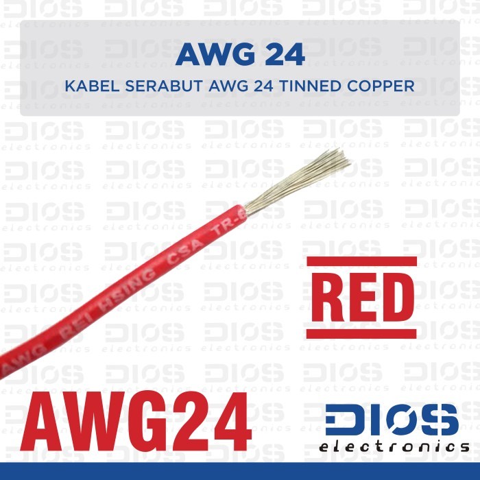 Jual Kabel 24 AWG Serabut Tembaga Putih / Tinned Copper MERAH (per meter) | Shopee Indonesia