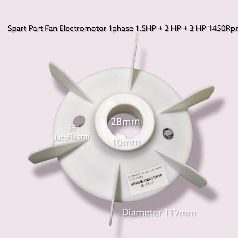 Jual Spart Part Fan Electromotor 1phase 1.5HP + 2 HP + 3 HP 1450Rpm ...
