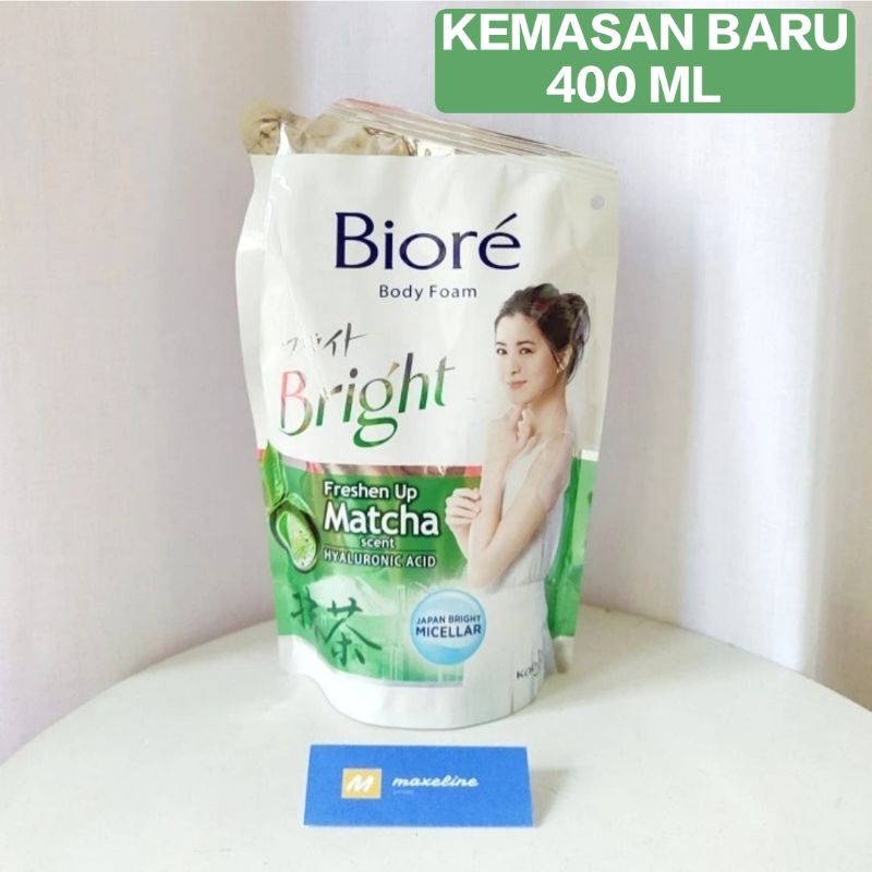 Jual Biore Bright Body Foam Freshen Up Matcha 400ml | Shopee Indonesia