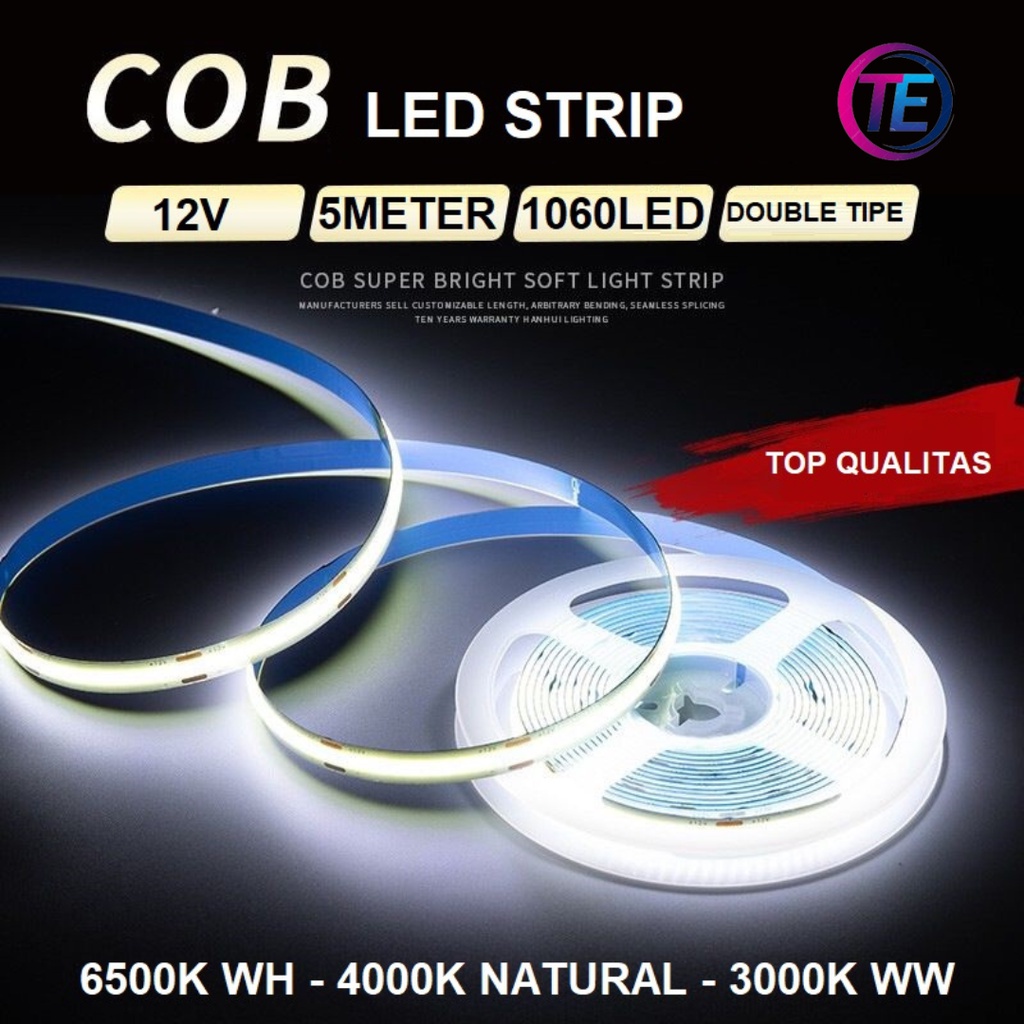 Jual [tTE] Led Strip COB DC 12volt / 5 METER 12 VOLT / 1060 LED ...