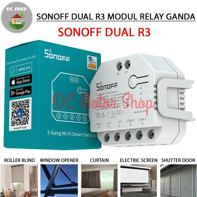 Jual SONOFF DUAL R3 2Gang Relay Module DIY MINI Remote Control Switch ...