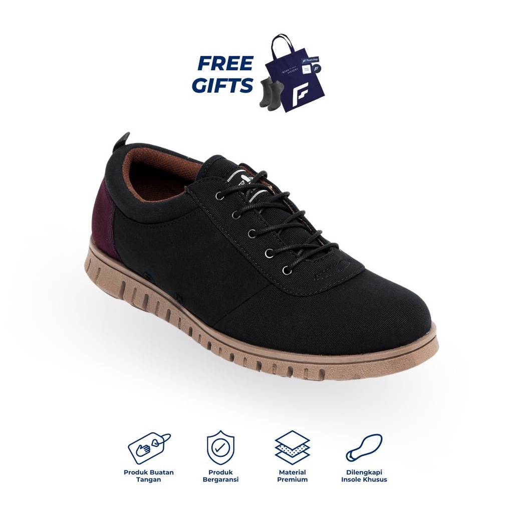 Jual Sepatu Sneakers Pria Footstep Footwear - Polka V1 Black (Sale ...