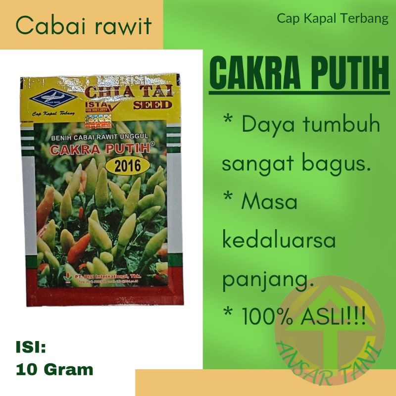 Jual Benih Cabai CAKRA PUTIH 10 gram Cap Kapal Terbang | Shopee Indonesia