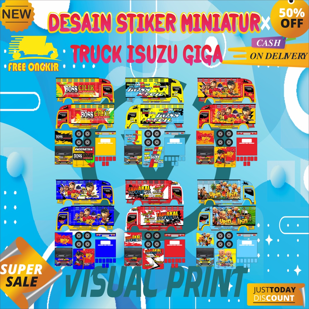 Jual STIKER MINIATUR TRUCK OLENG DESAIN TERBARU (COD) | Shopee Indonesia