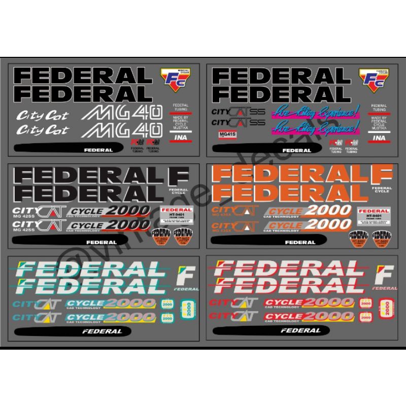 Jual decals replacement federal CITY CAT citycat ALL VARIAN MG40 MG41S ...