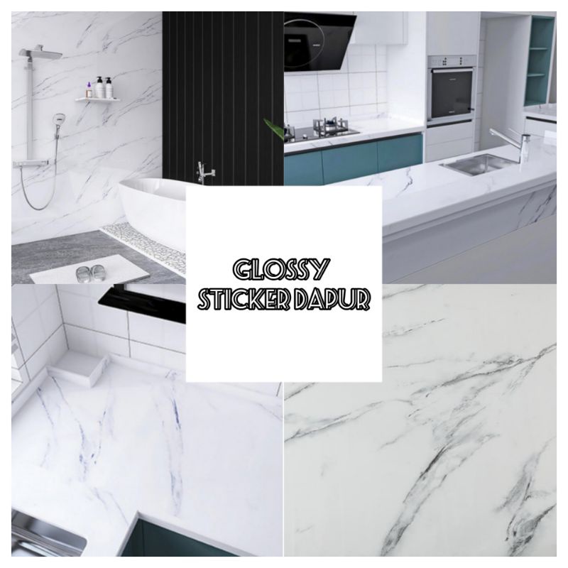 Jual KITCHEN STICKER GLOSSY/STICKER DAPUR ANTI MINYAK THN AIR/PANAS ...
