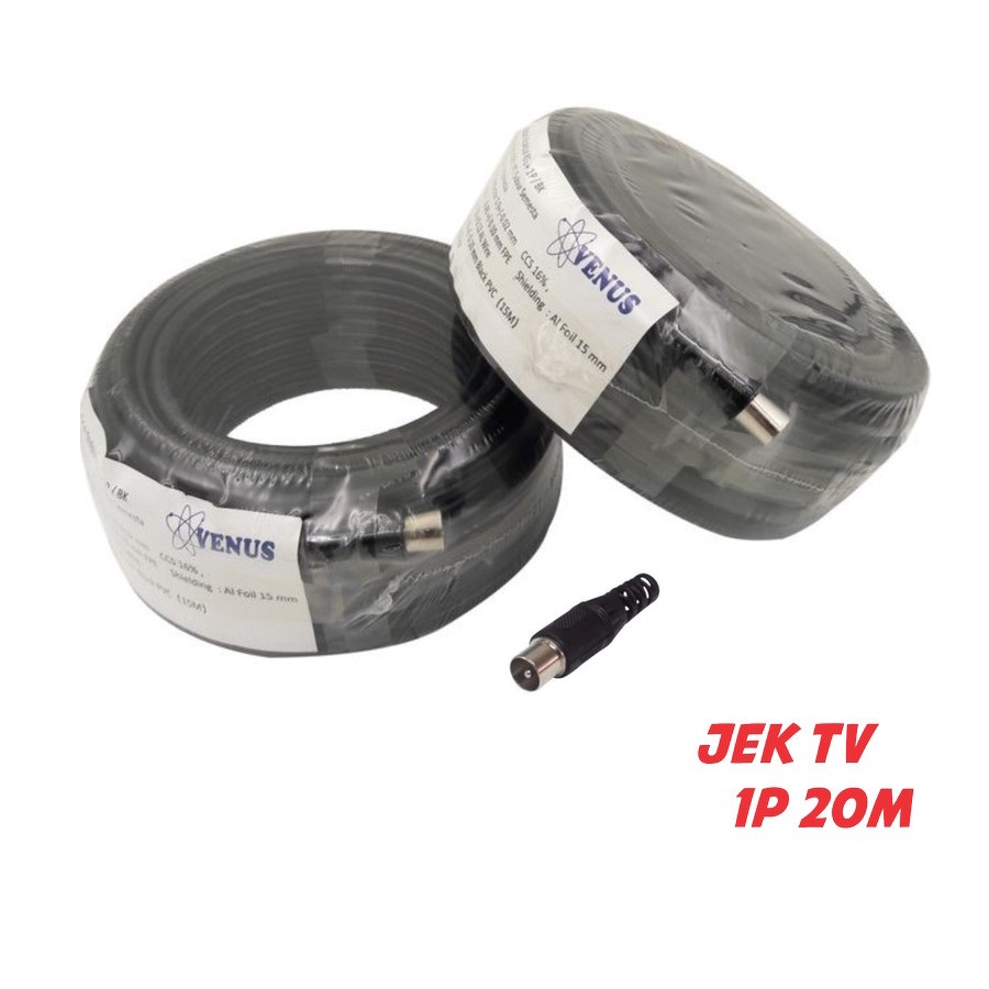 Jual Kabel Antena TV Parabola Venus RG6 20 Meter Kabel RG6 20m Kabel Parabola 20 Meter | Shopee ...