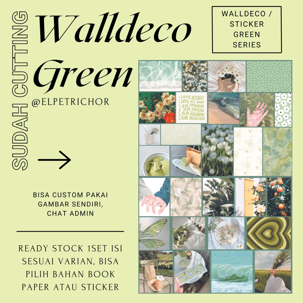 Jual STICKER & WALLDECO GREEN SERIES / ELPETRICHOR / DEKORASI KAMAR MOODBOARD STIKER SCRAPBOOK ...