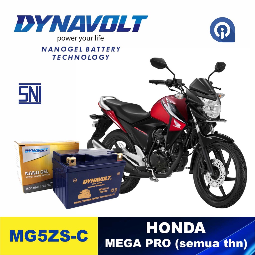 Jual Accu Aki Motor HONDA MEGA PRO ORIGINAL DYNAVOLT MG5ZS-C | Shopee ...