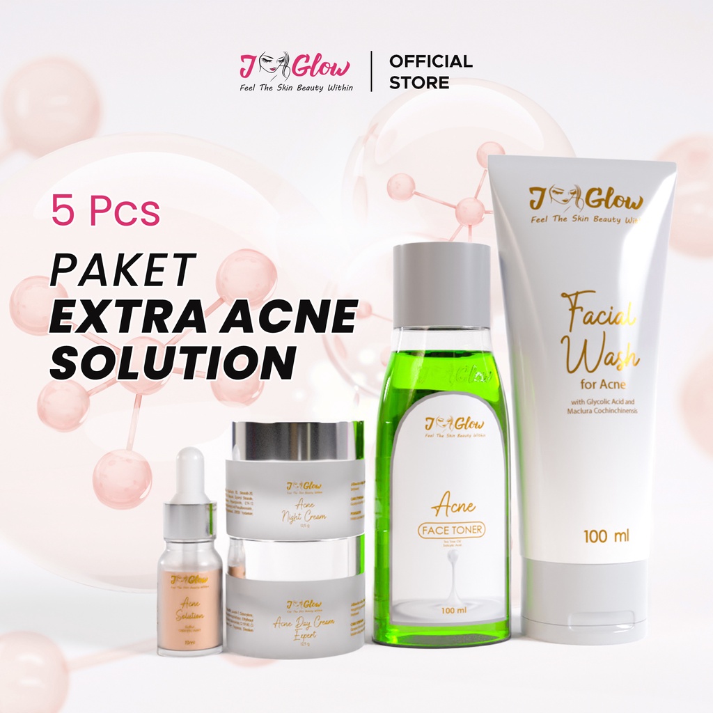 Jual J-Glow - Paket Extra Acne Solution (Untuk wajah jerawat aktif) - 5 ...