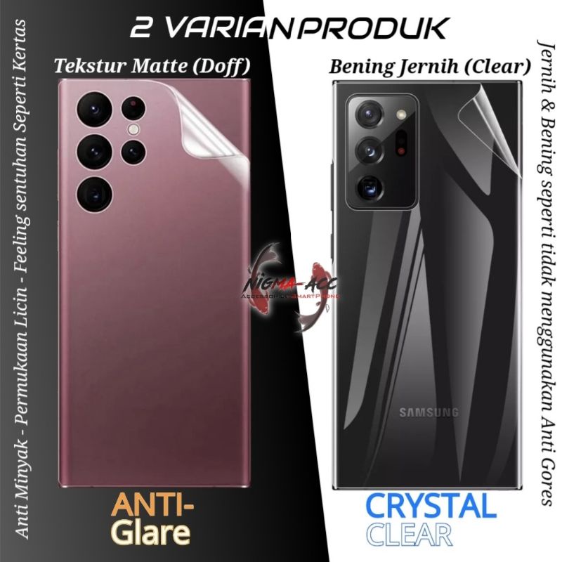 Jual SAMSUNG A14 A15 A16 A24 A25 A26 A35 A36 A55 A56 4G 5G Anti Gores Hydrogel Belakang Matte ...