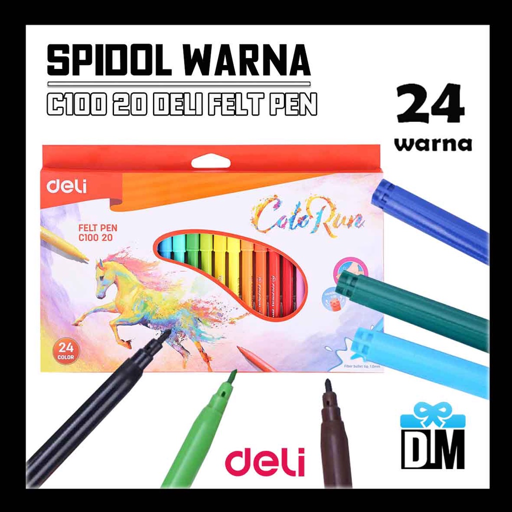 Jual Spidol Tinta Warna Warni 1 set 24pc Mewarnai Gambar Menggambar ...
