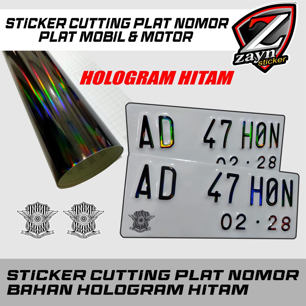 Jual STICKER STIKER CUTTING HOLOGRAM HITAM UNTUK PLAT NOMOR NOMER PUTIH ...