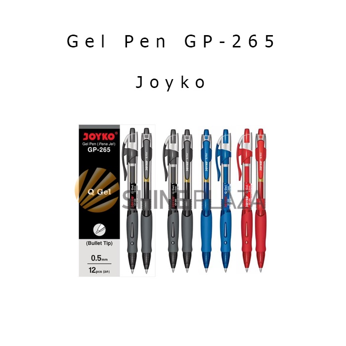 Jual Pulpen Gel Pen Joyko GP-265 0.5mm - Bolpen Pena Q Gel Hitam Biru Merah 0,5 mm | Shopee ...