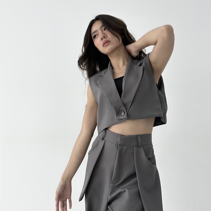 Jual CALLI VEST - Vest Rompi Wanita Oversized Atasan Blazer Rompi Top Murah Vest Tank Top Summer ...