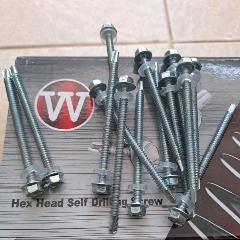 Jual 250 pcs baut drilling 12x75 merk W, baut galvalum, baut baja ...