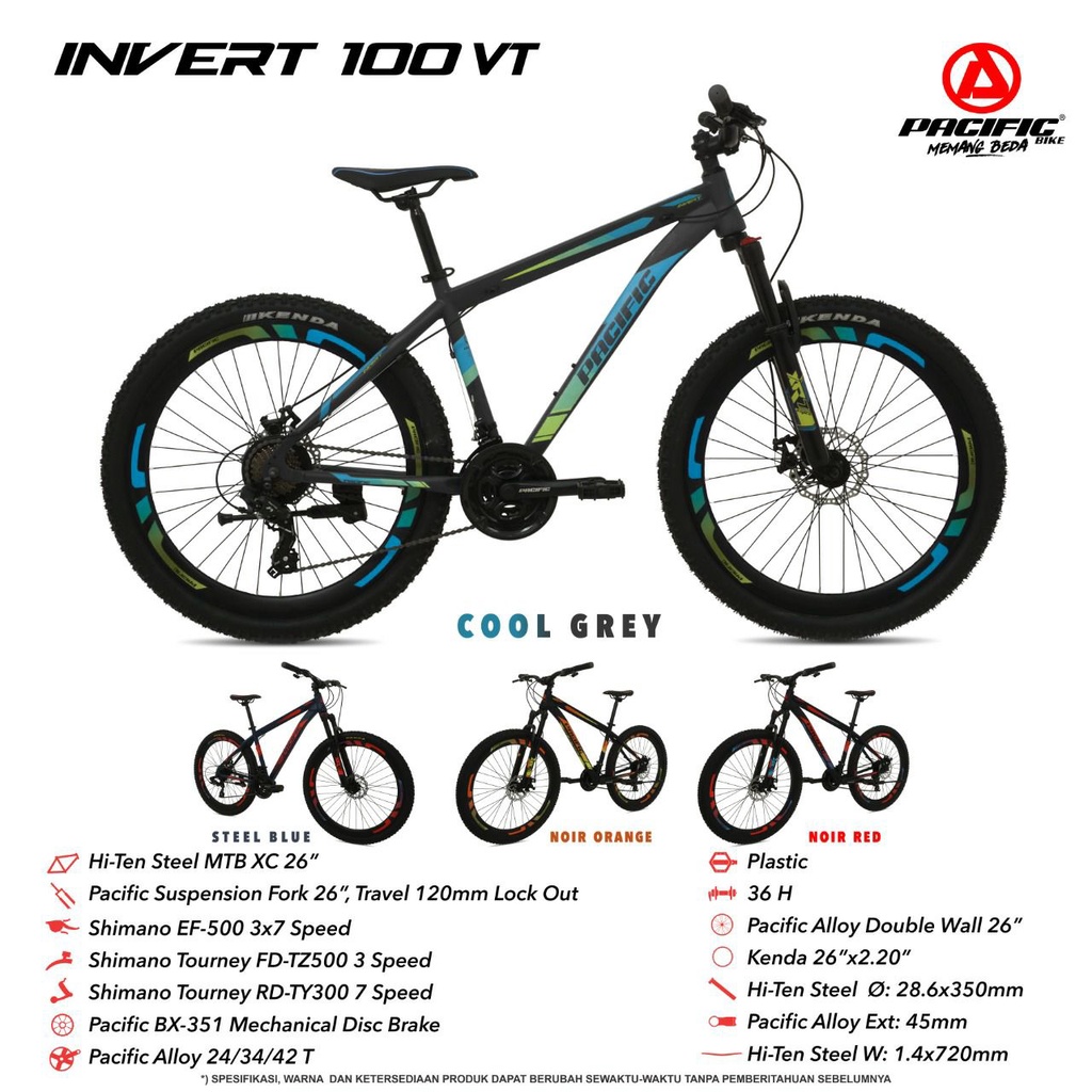 Jual Sepeda Gunung MTB 26 Inch Pacific Invert 100 Velg Tinggi | Shopee ...