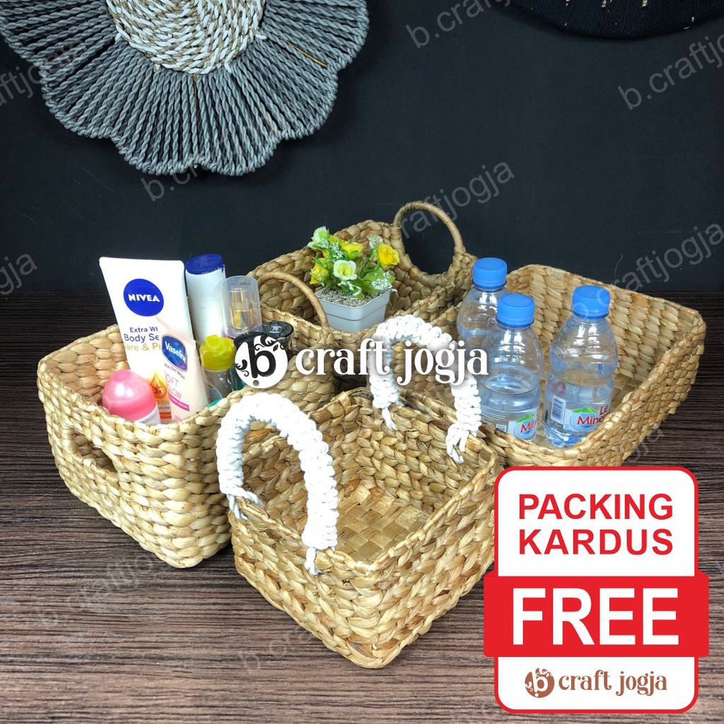 Jual Keranjang Enceng Gondok Hampers Tempat Aqua Tempat Kosmetik Water ...