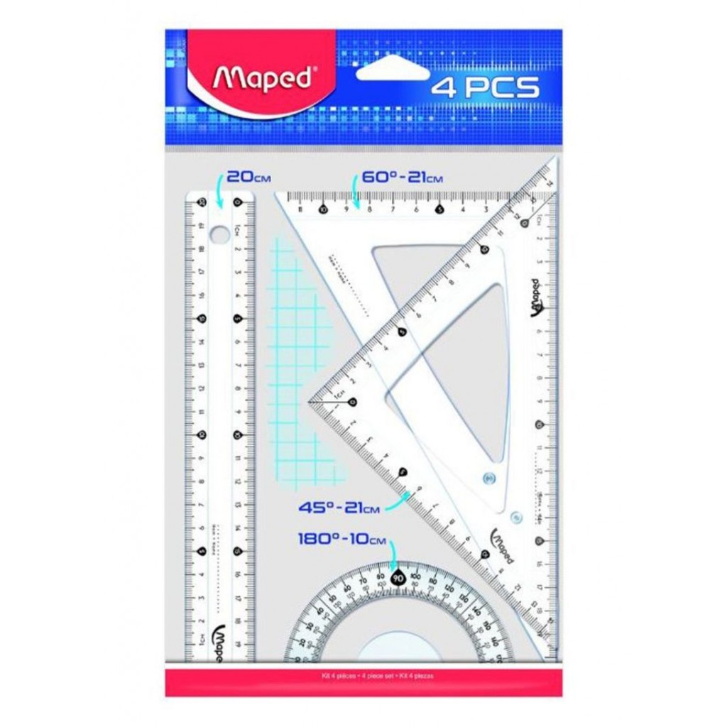 Jual Maped Essential Medium Set Ruler - 4Pcs / Penggaris Set Maped (20 ...