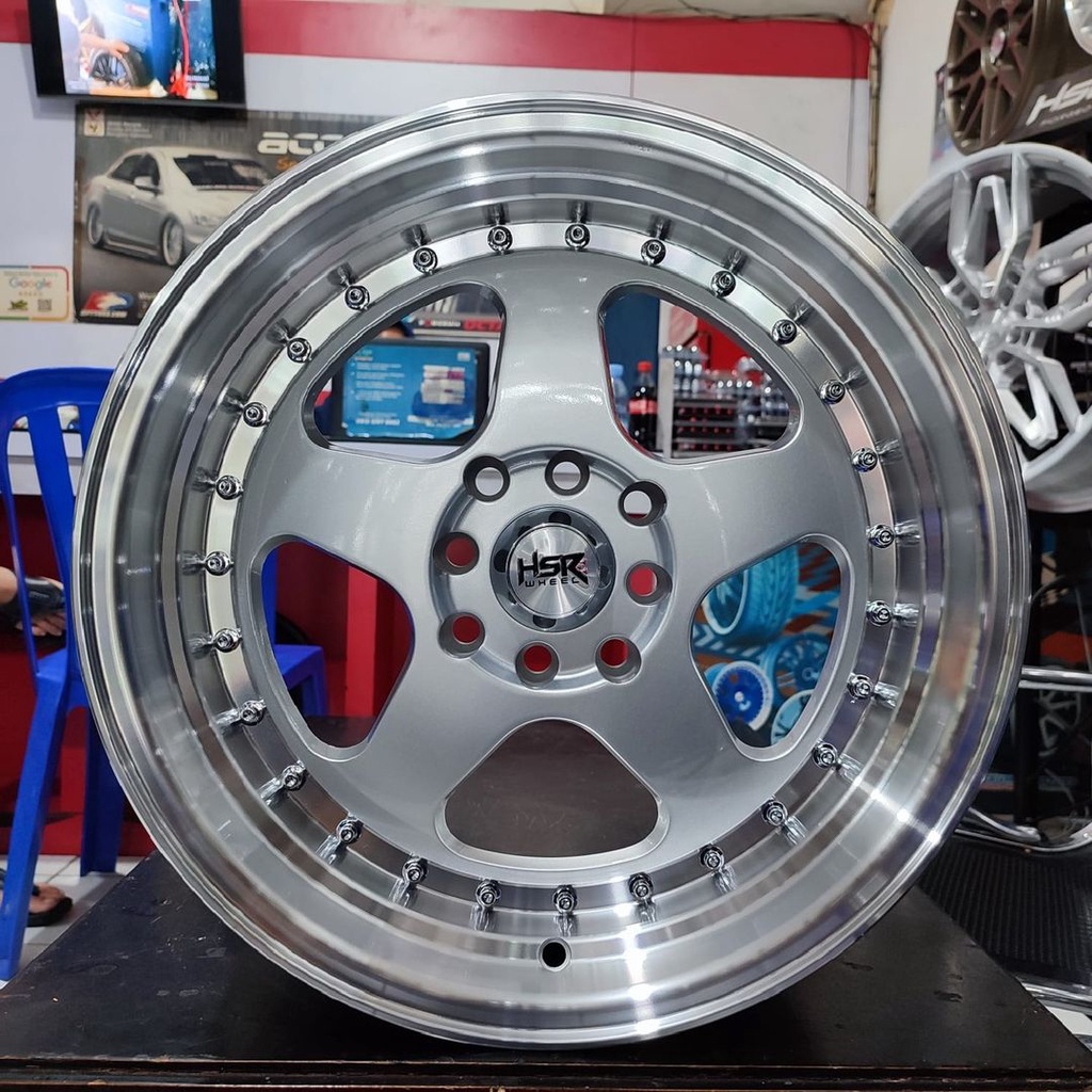 Jual Velg Mobil Racing Ring 16 HSR BURN 10260 R16 Warna Silver Polish ...