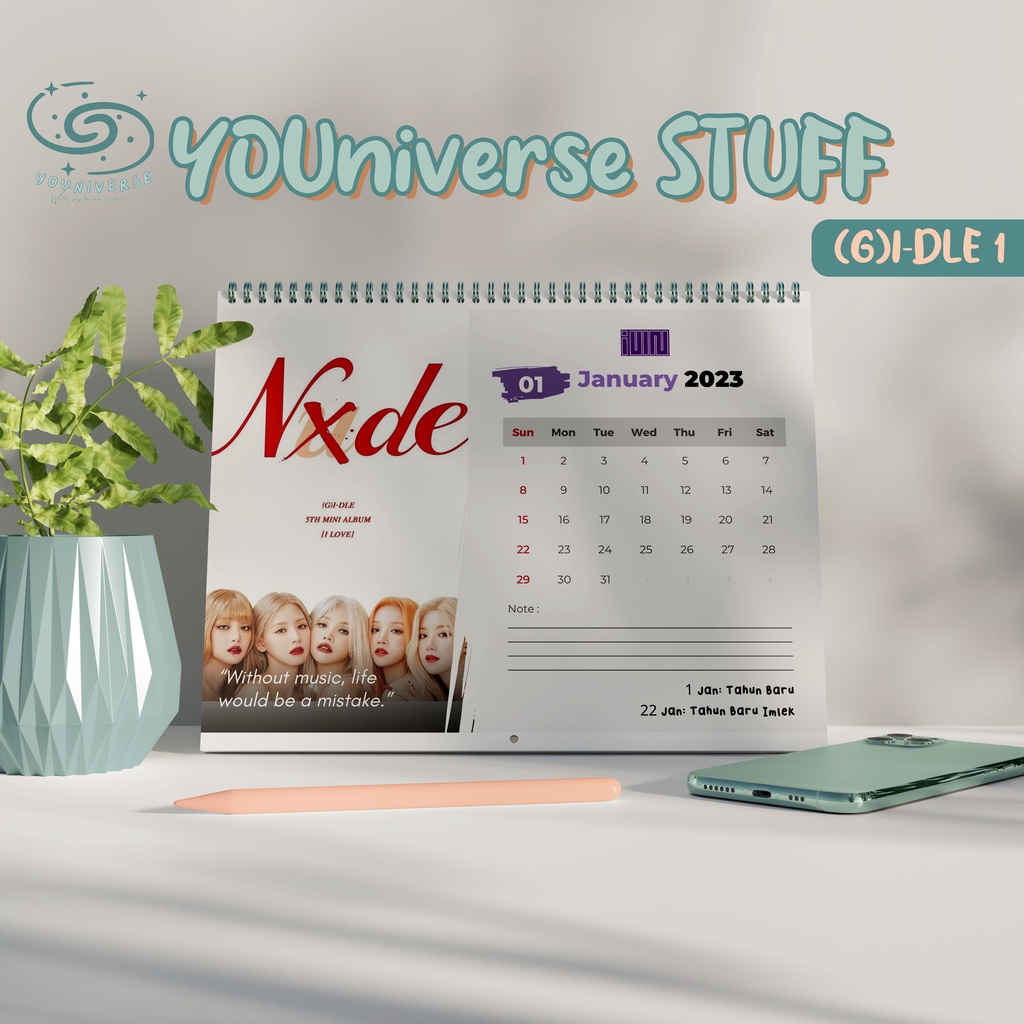 Jual Kalender Meja 2024/2025 (G)I-DLE 'I Love' / Desk Calendar 2023 A5 ...