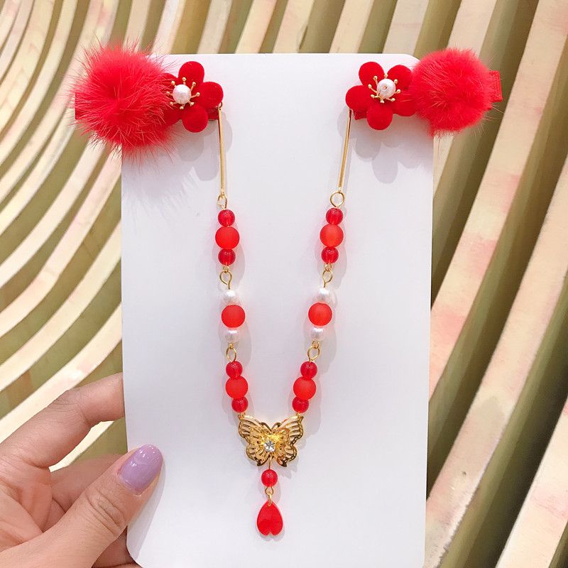 Jual D1 Pita Hiasan Dahi Model Jepit Double / Pita Rambut CNY | Shopee ...