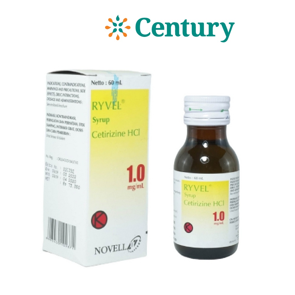 Jual RYVEL SYRUP 60ML / OBAT ALERGI / GATAL/ANTIHISTAMIN/BIDURAN ...
