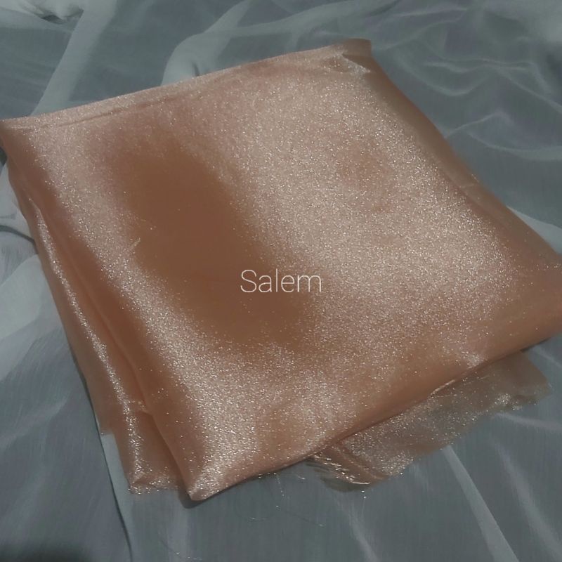Jual kain organza pasir/crinkle metalik/sparle gliter/organza crystal ...