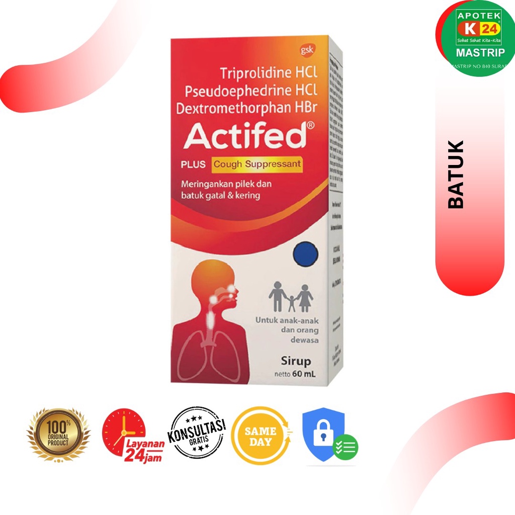 Jual ACTIFED SIRUP MERAH BATUK KERING PILEK 6 TAHUN KEATAS 60 ML ...
