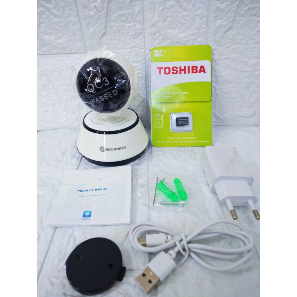 Jual Camera Wifi CCTV V380 HD960P Q3S IP Kamera APP Control plus Memori ...