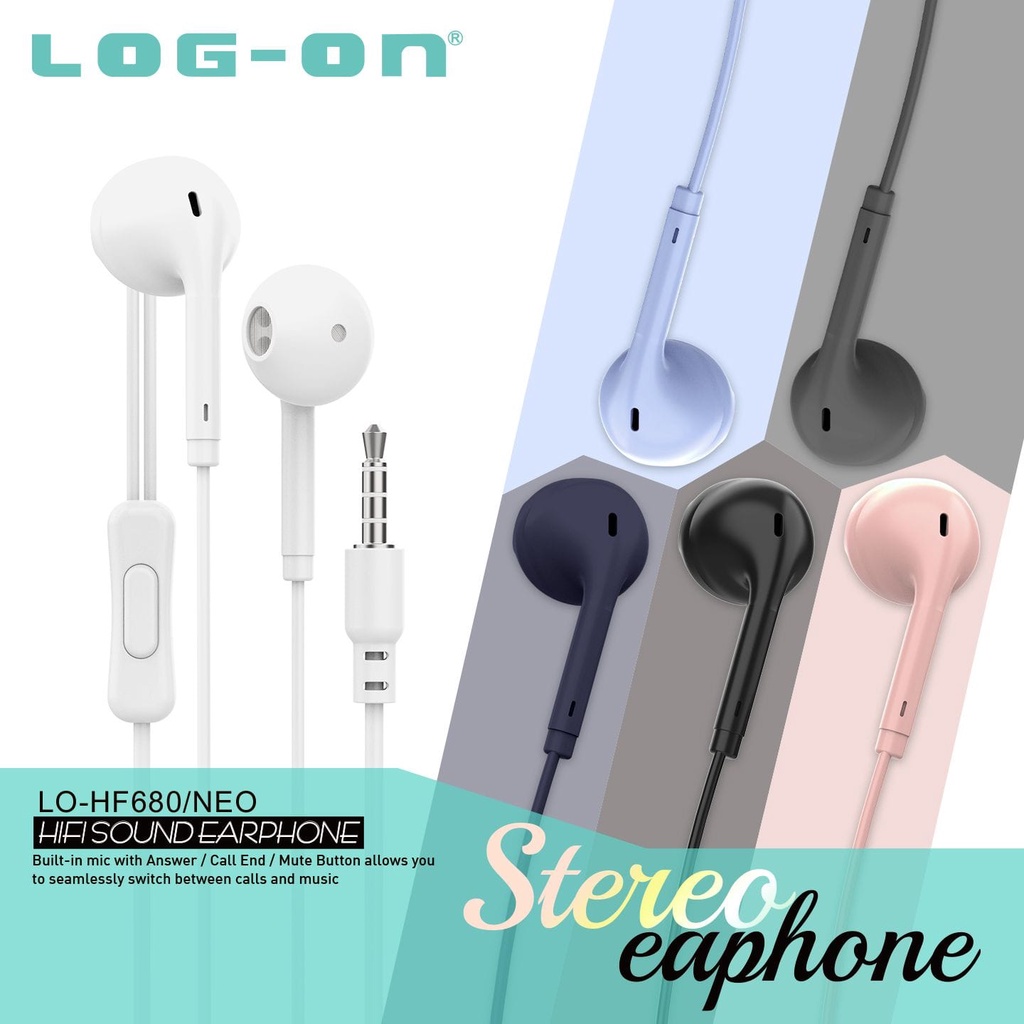 Jual LOG ON HANDSFREE NEO MACARON LO-HF680 HEADSET HIFI SOUND EARPHONE ...