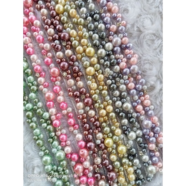 Jual Payet Rangkai/ Mutiara Rangkai 0,5cm Panjang 40cm full Jahit ...