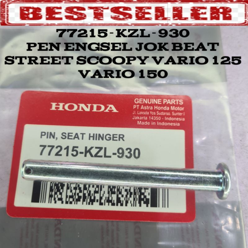 Jual 77215-KZL-930 AS PEN ENGSEL JOK BEAT STREET SCOOPY SPACY VARIO 110 ...