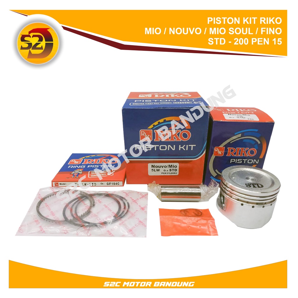 Jual PISTON KIT MIO MIO SOUL FINO KARBU NOUVO 5LW RIKO ORIGINAL PEN 15 ...
