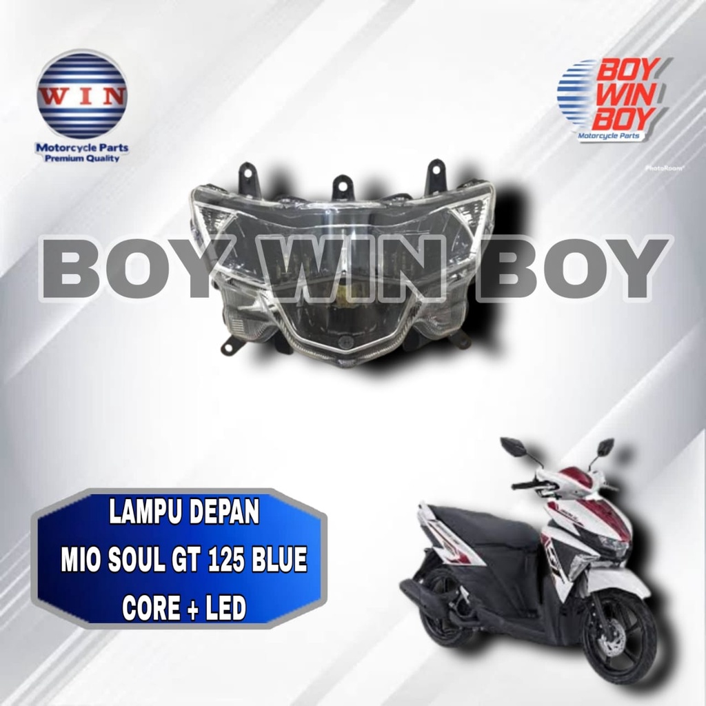 Jual LAMPU DEPAN MIO SOUL GT 125 BLUE CORE + LED MERK WIN | Shopee ...