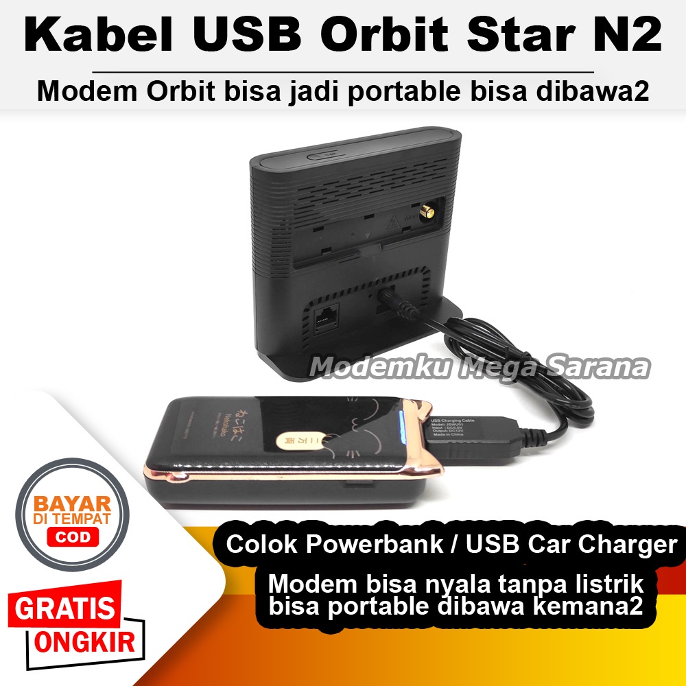 Jual Kabel USB Powerbank Car Charger Modem Wifi Telkomsel Orbit Star N2 ...
