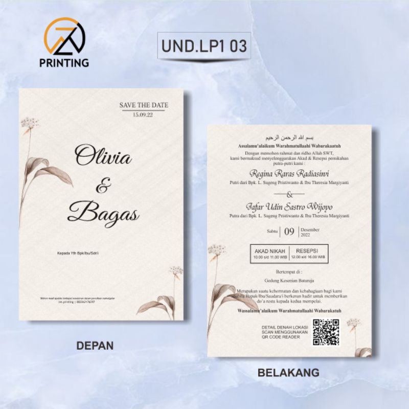 Jual UNDANGAN PERNIKAHAN K1 UK A5 Undangan Pernikahan Aestetic ...