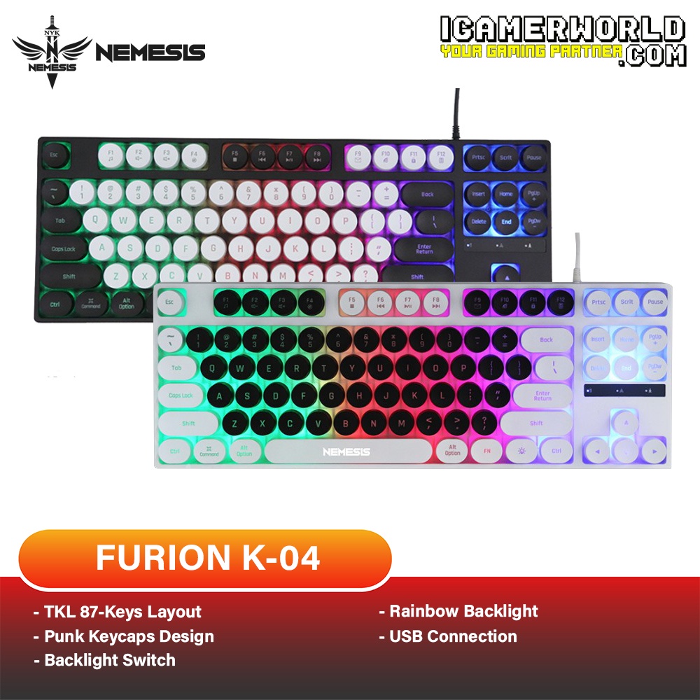 Jual NYK Nemesis FURION K-04 / K04 TKL Membrane Gaming Keyboard | Shopee Indonesia