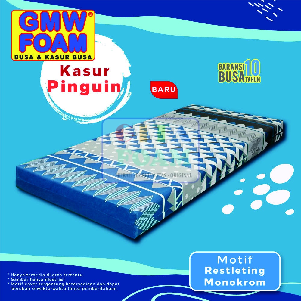 Jual KASUR MATRAS BUSA MURAH Seri Pinguin Kain Katun Resleting GMW FOAM ...