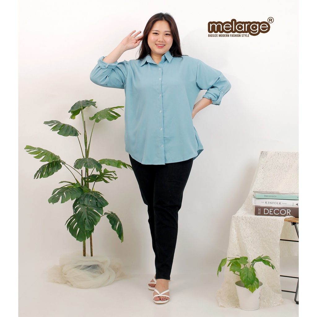 Jual MELARGE - Kemeja Polos Jumbo Xl Ld 100 2xl Xxl 2l Ld 110 3xl 3l Xxxl Ld 120 4xl 4l Xxxxl Ld ...