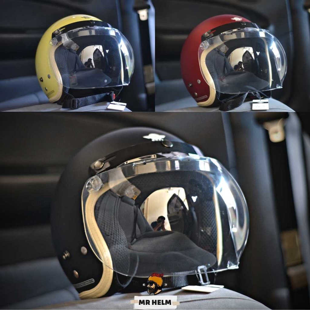 Jual HELM BOGO RETRO SNI SOJI CANDY + VISOR ( MR HELM ) | Shopee Indonesia