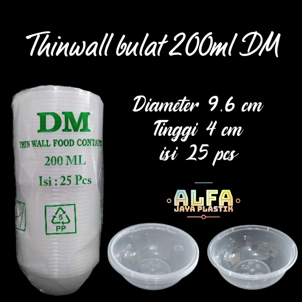 Jual Thinwall bulat 200 ml DM / mangkok plastik 200 ml | Shopee Indonesia
