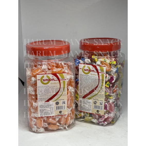 Jual Permen Kembang Gula Union Candy Aneka Rasa Buah Toples isi 210 pcs ...