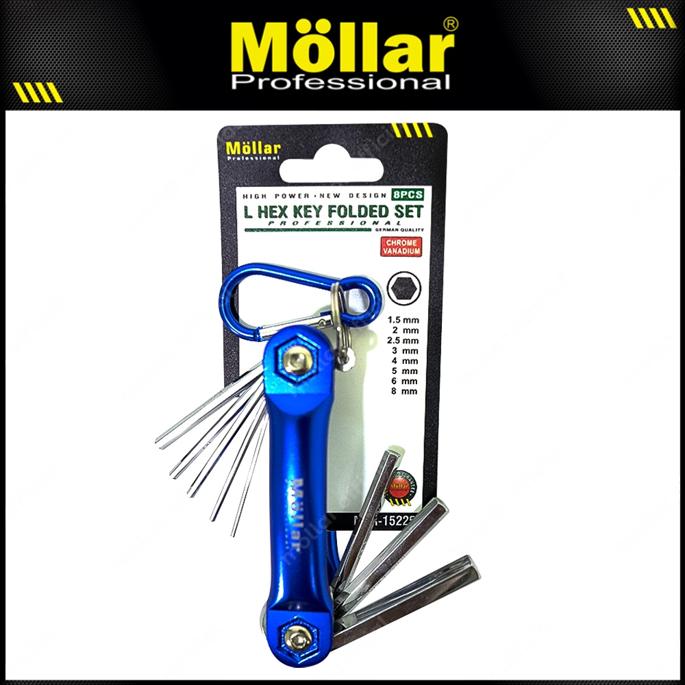 Jual MOLLAR MLR-152253 Kunci L Set Lipat 8 Pcs 1.5 mm - 8 mm Original ...