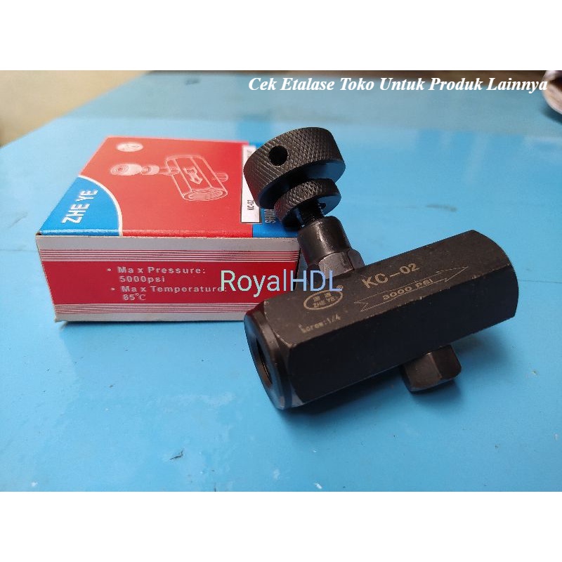 Jual flow control hidrolik kc-02 ( 1/4inch ) pt-02 hydraulic throttle ...
