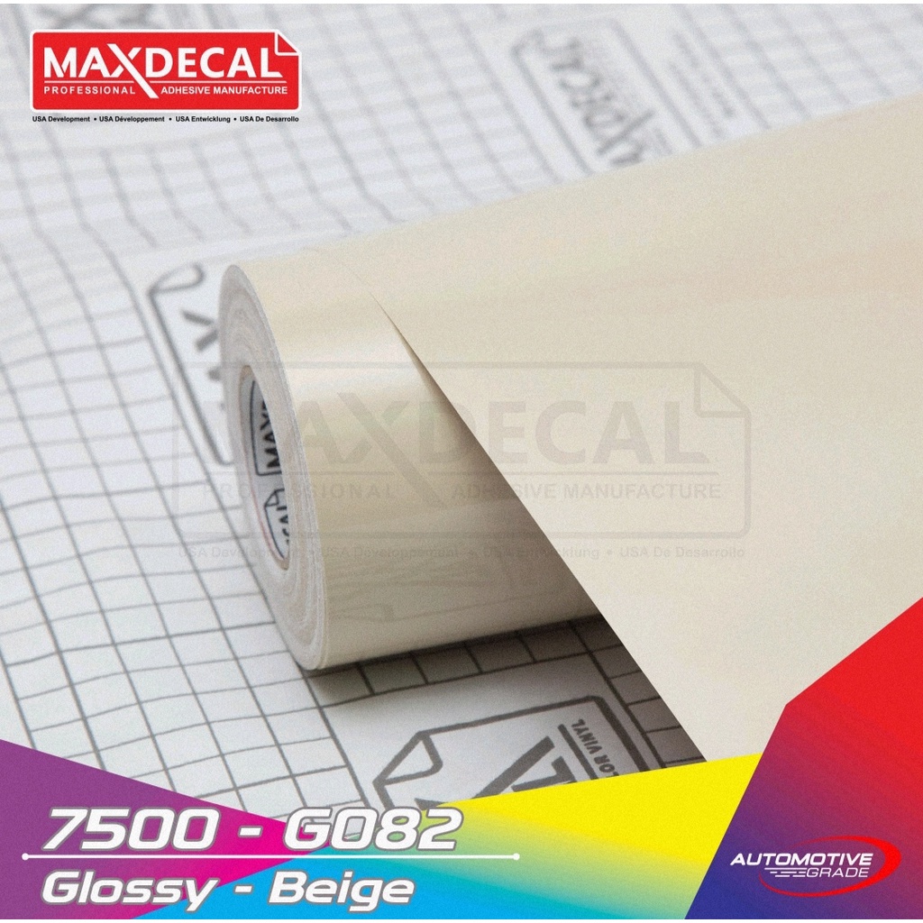 Jual Maxdecal 7500 G082 Glossy Beige, Color Vinyl Series Sticker, Roll 45cm x 15m | Shopee Indonesia