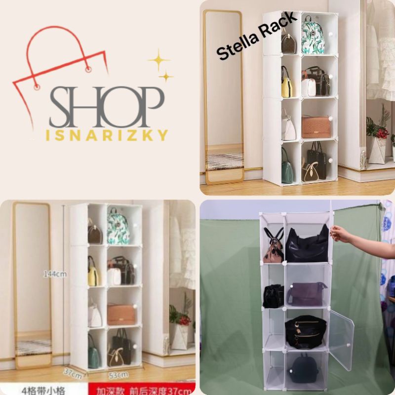 Jual Lemari Portable STELLA Rak Penyimpan Tas Serbaguna 4Pintu | Shopee ...